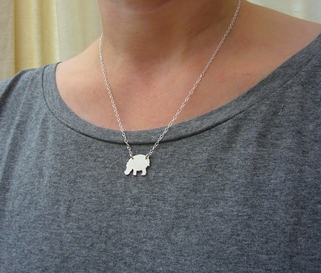 Hippo necklace, animal jewellery, gifts for ani... - Folksy