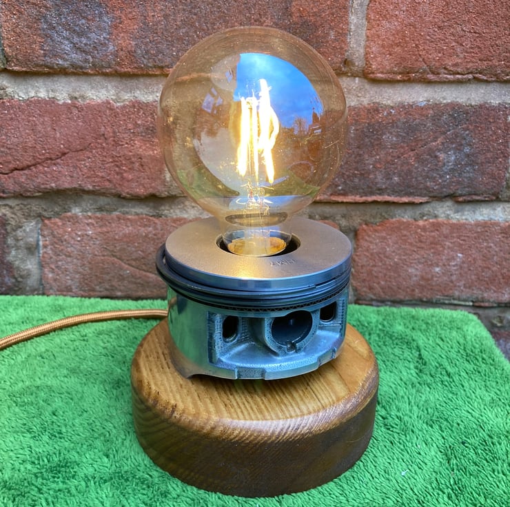 Decorative Table Lamp, Upcycled 400cc Quad Piston - Folksy