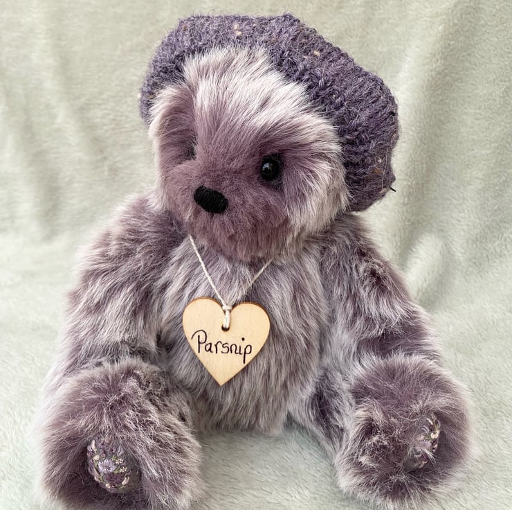 Hand embroidered artist bear, unique collectabl... - Folksy