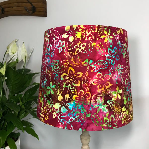 Batik Empire Lampshade in stunning magenta - Folksy