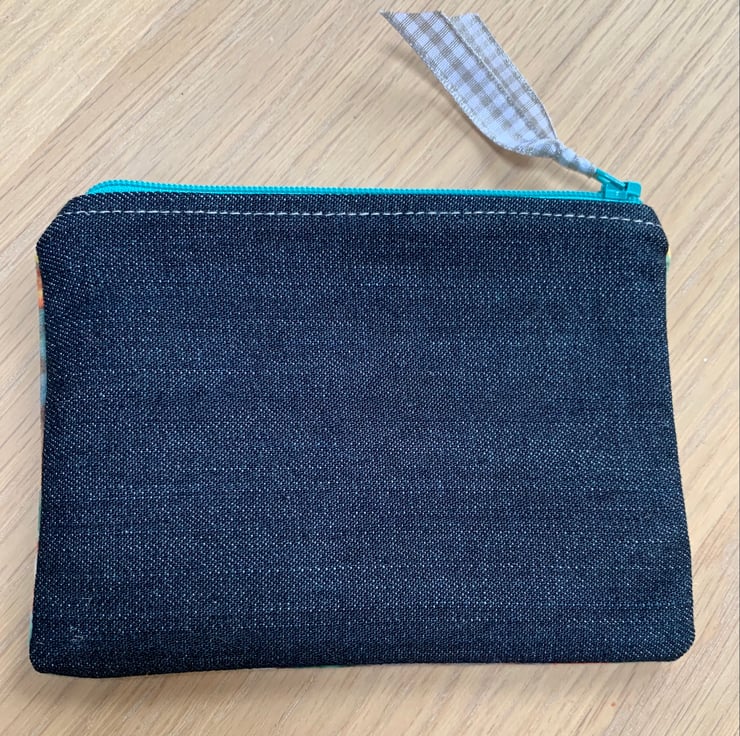 Velvet and denim coin purse - Folksy