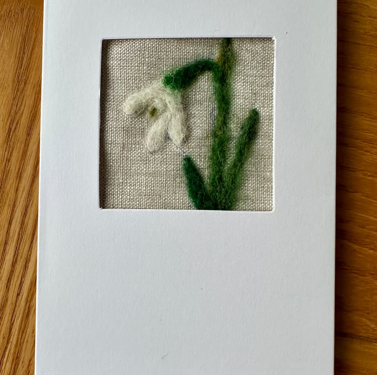 Needlefelted Snowdrops Greetings Card for Flowe... - Folksy