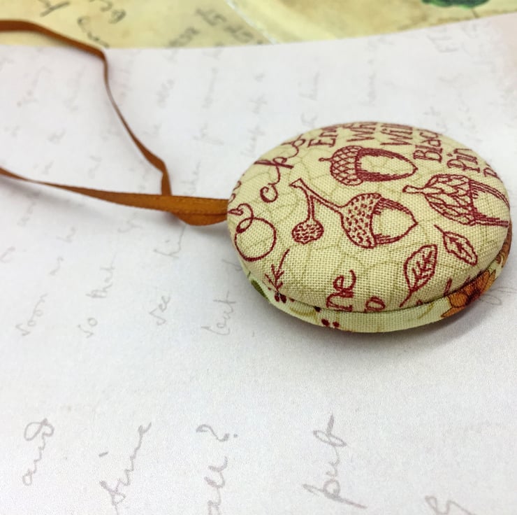 Pumpkins and acorns large fabric buttons double... - Folksy