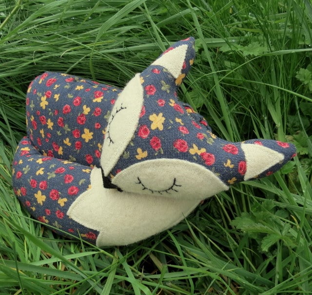 Fox doorstop. A floral fox doorstop. Fox decor. - Folksy