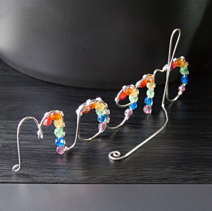 Rainbow Dream - Freestanding Wire Writing Decor... - Folksy