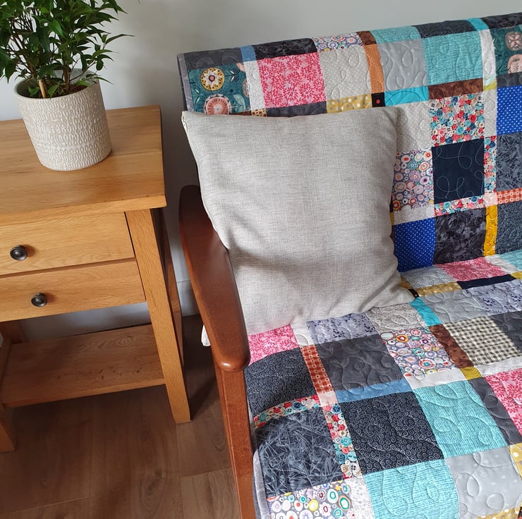 HANDMADE QUILTED THROW - Scrappy Tartan - Folksy