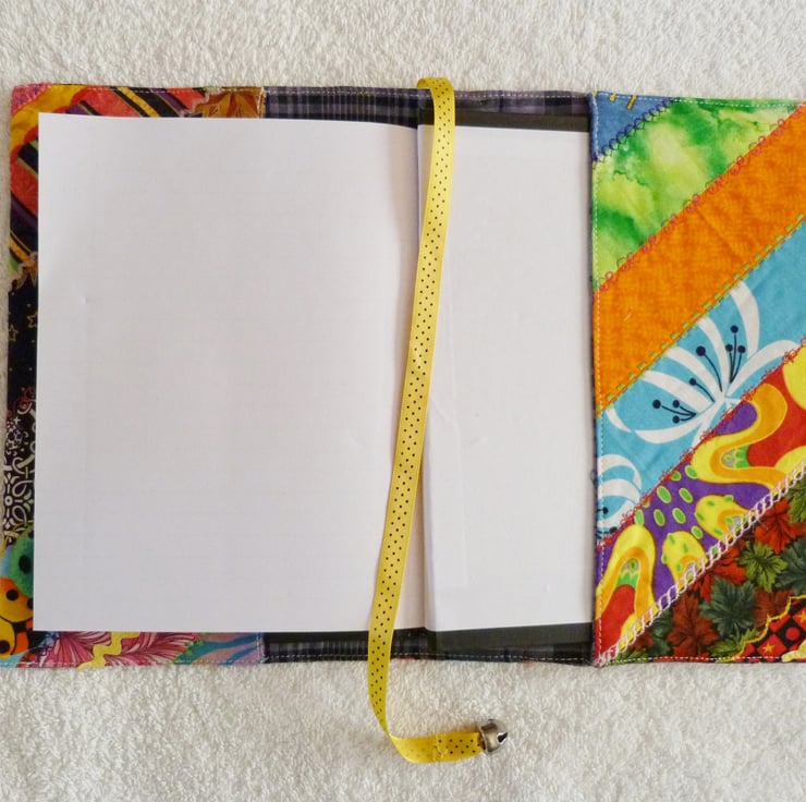 Embellished Patchwork A5 Notebook with Bookmar... - Folksy