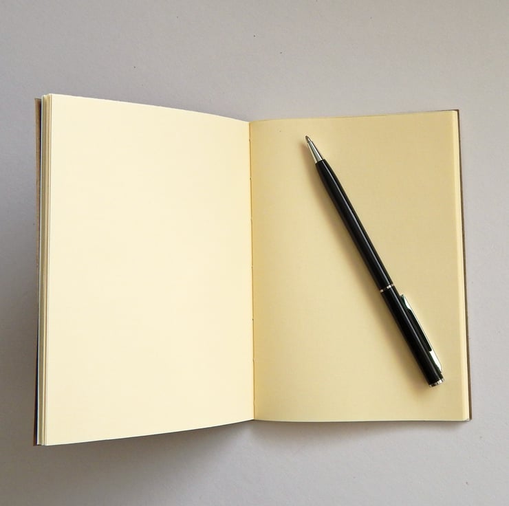 Blue Floral Moleskine style Notebook with Cream... - Folksy