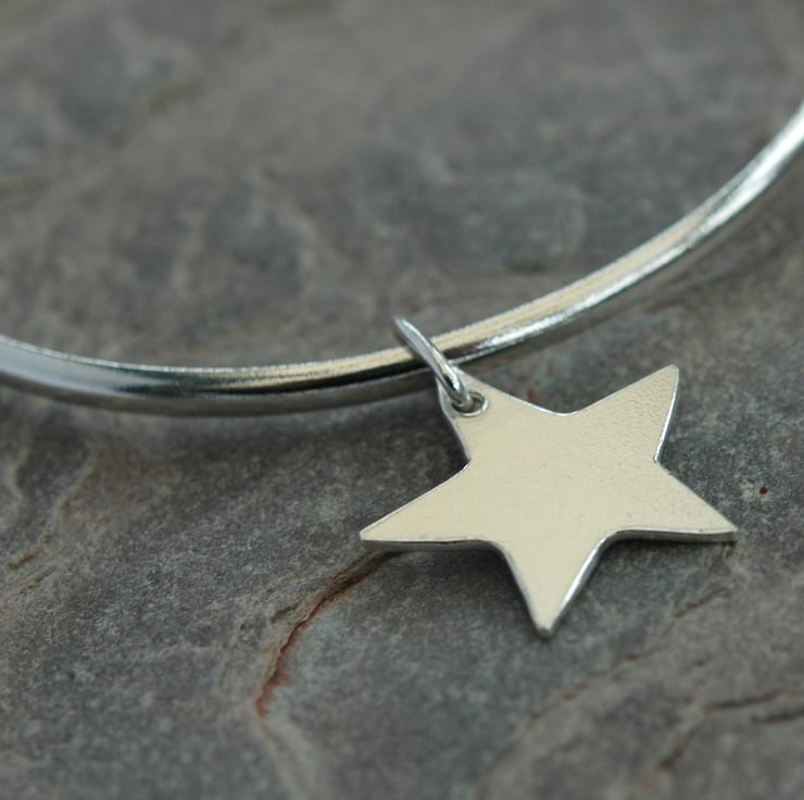 Star Bangle Bracelet in Sterling Silver, Medium... - Folksy