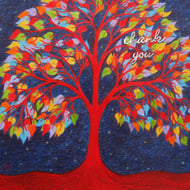 Thank You Card, Rainbow Tree Card, Teacher Than... - Folksy