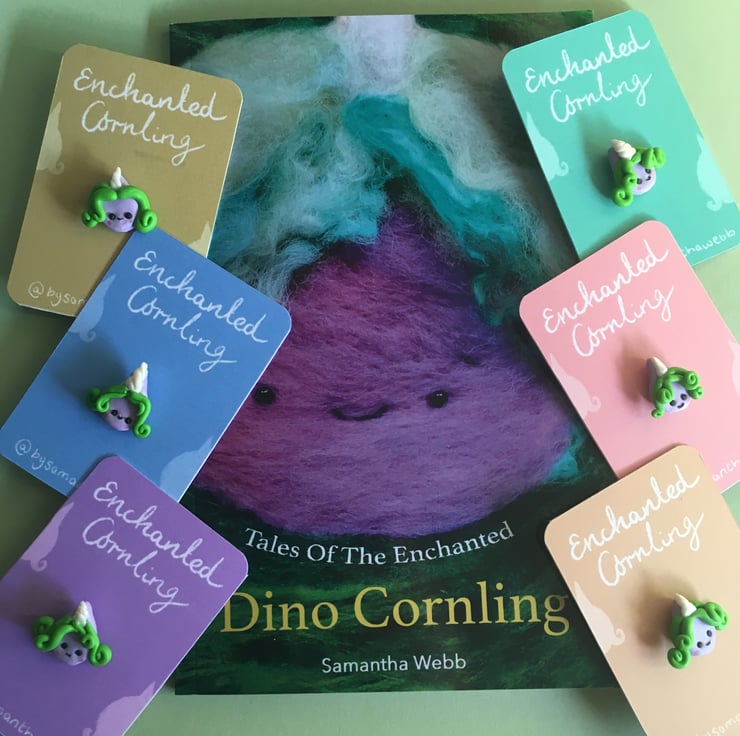 Cornlings polymer clay, handmade, pin badges wi... - Folksy