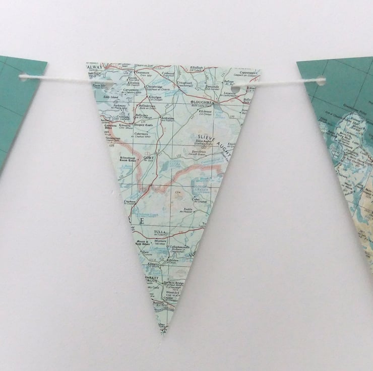 Map bunting - British Atlas Bunting - Eco-frien... - Folksy