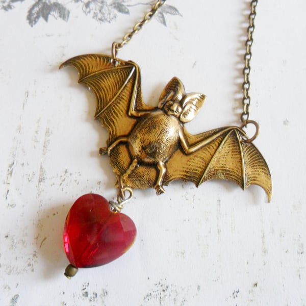 Steampunk Gothic Vampire Heart Pendant - Folksy