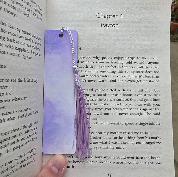 Hand Painted Lavender Purple Wooden Bookmark – ... - Folksy