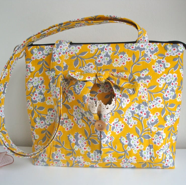 SALE Floral Spring - summer Tote - Shoulder bag - Folksy