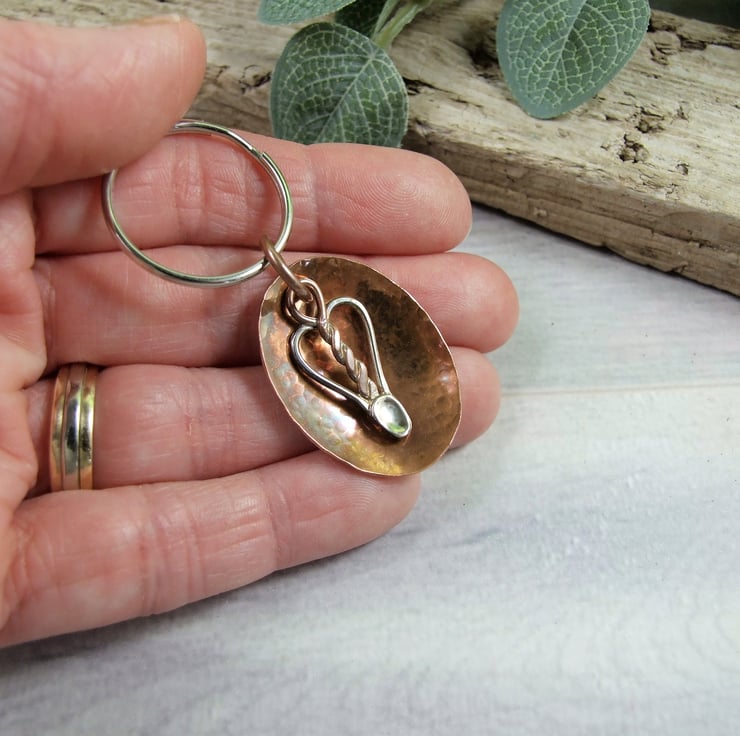 Welsh Love Spoon Key Ring, Sterling Silver and ... - Folksy