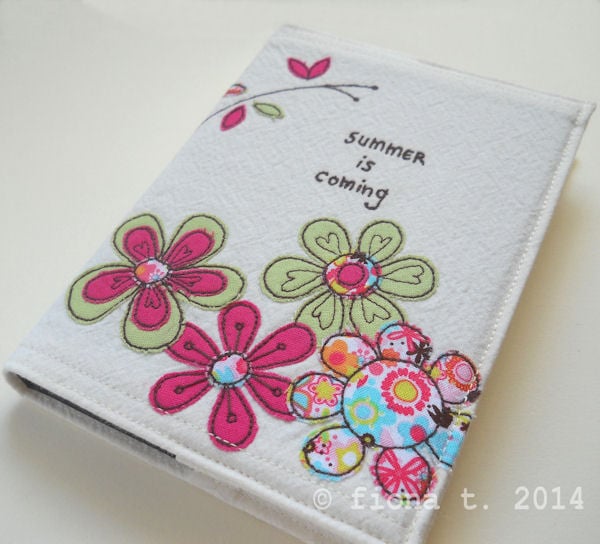 freehand embroidered flowers notebook - Folksy