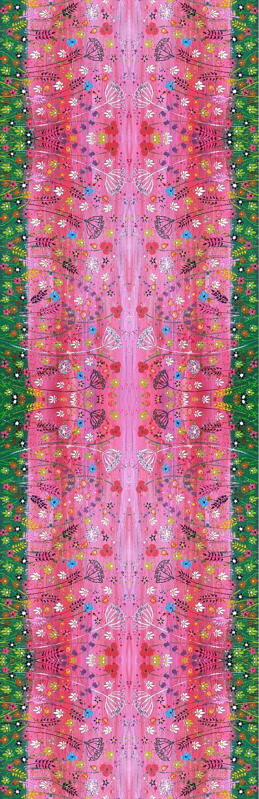 Long cotton scarf Floral Garden design 160 cm ... - Folksy