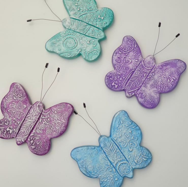 Butterfly fridge magnet glacier blue - Folksy