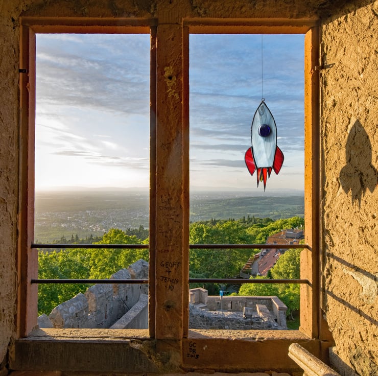 Rocket Suncatcher - Sci Fi Fans Stained Glass ... - Folksy