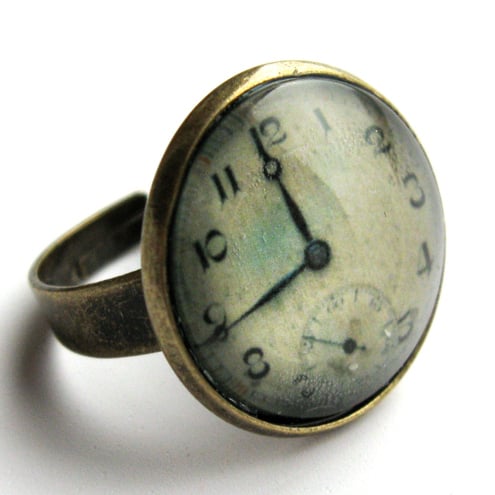 Vintage Clock Ring - Folksy