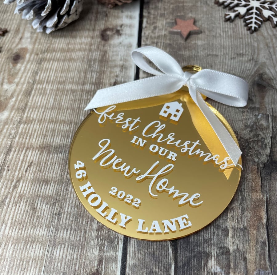 Personalised New Home Christmas Bauble - Folksy
