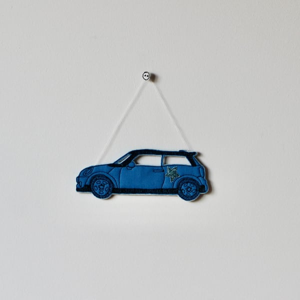 Special Order for Lauren - 'Blue Mini Car' - Ha... - Folksy