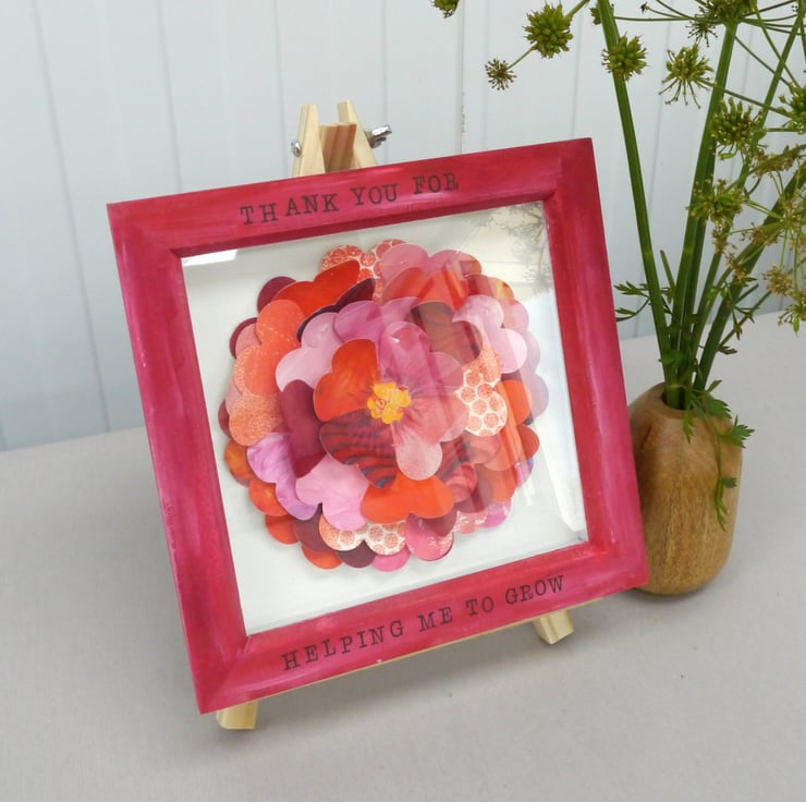 Thank you gift, Teacher gift, Flower Frame - Folksy