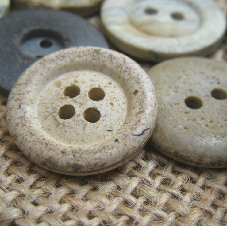 Mixed Natural Coloured Buttons 35g - Folksy