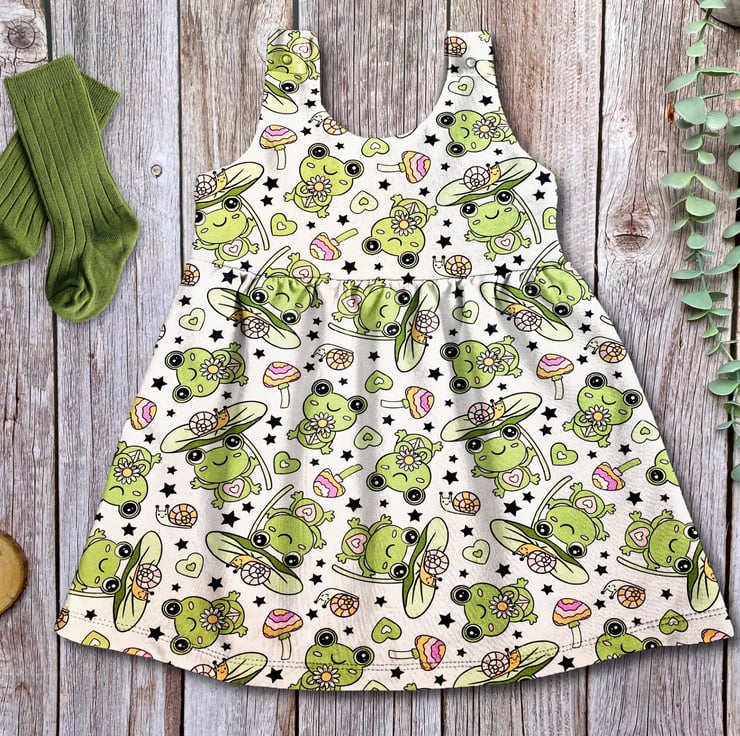 Retro Frogs Baby Toddler Kid's Dress - Folksy