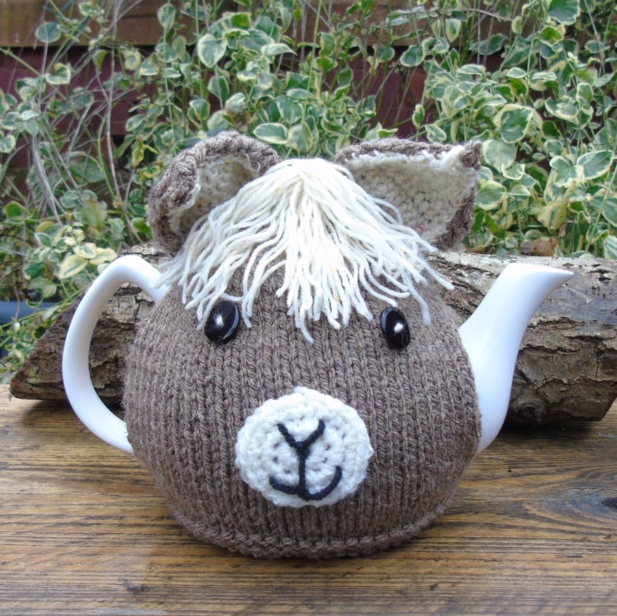 knitted tea cosy, Alpaca face Tea cosy - to f... - Folksy