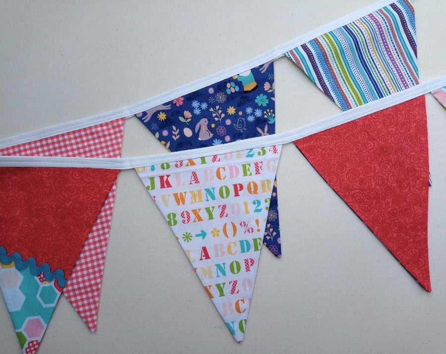 Bunting reversible decoration - alphabet and eg... - Folksy