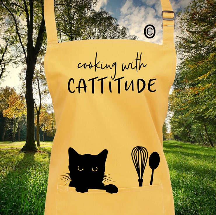 Cooking with Cattitude Cute Kitchen Apron for C... - Folksy