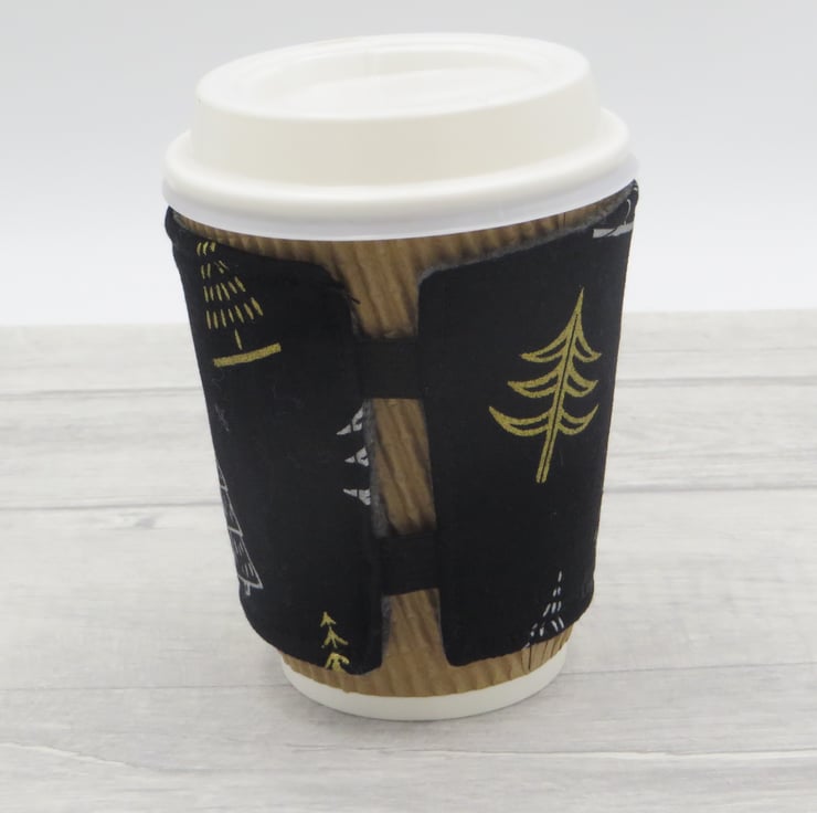 Coffee Cup Cosy Sleeve in Christmas Fabric, Eco... - Folksy