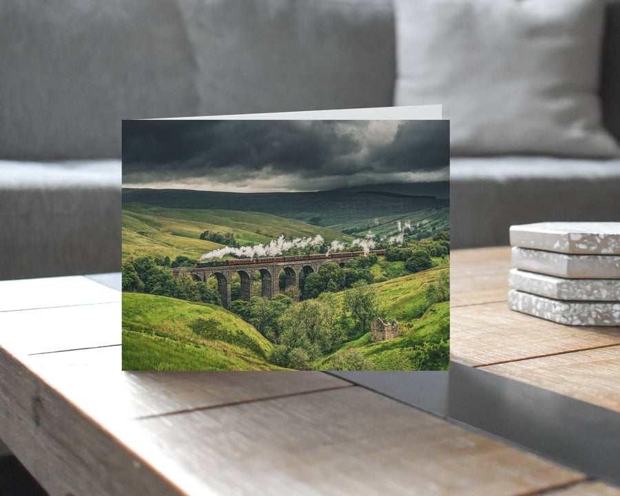 Alberta crosses Dent Head Viaduct - Greeting Card - Folksy