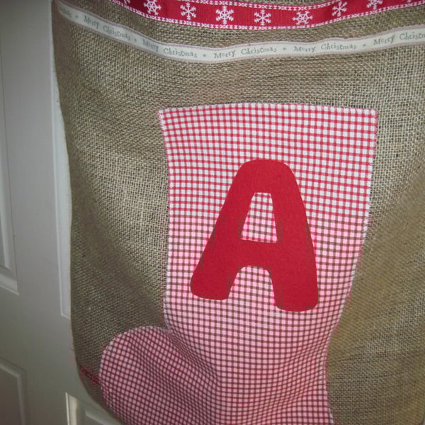 Large Rustic Santa Sack - with your child's in... - Folksy