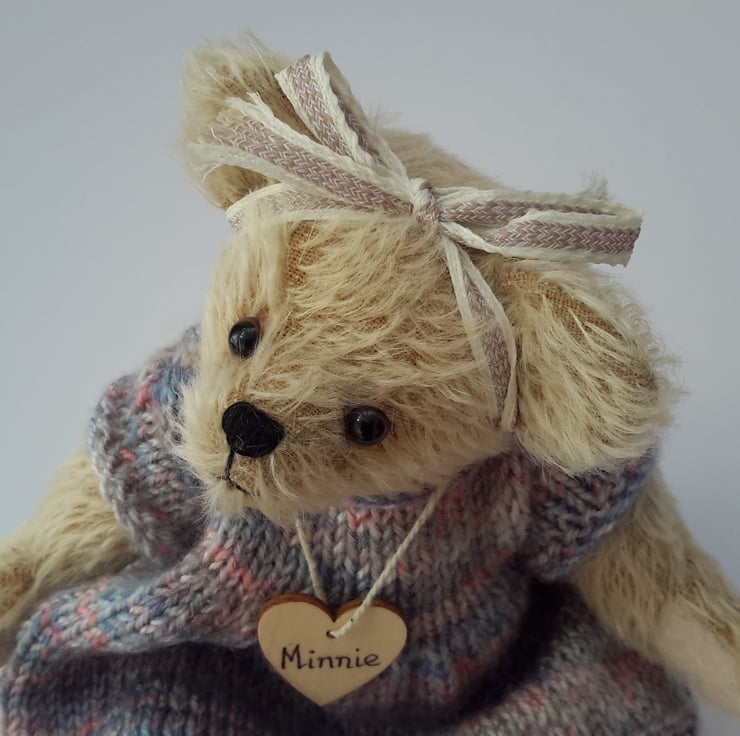 Minnie, 9" Dressed Mohair Bear, OOAK Colle... - Folksy