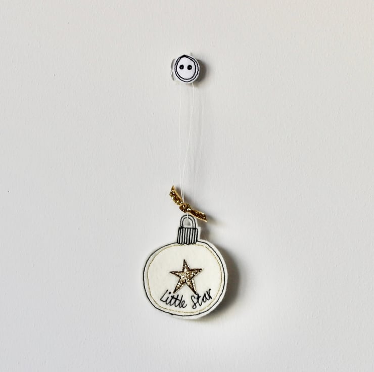 Small 'Little Star' Wool Felt Christmas Bauble ... - Folksy