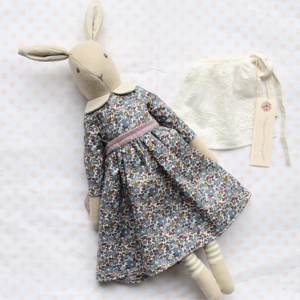 Mrs Rabbit - Cream wearing Betsy Ann dress - Folksy
