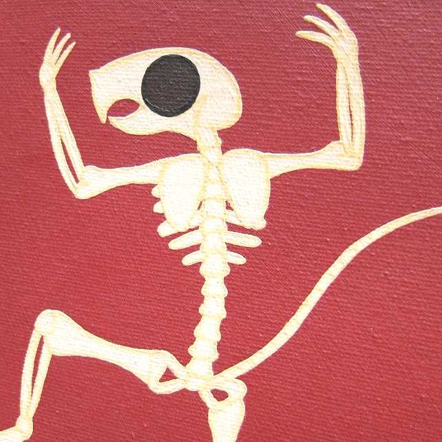 Sold Squirrel Skeleton Original Painting - red... - Folksy