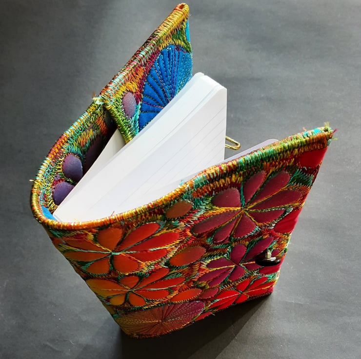Textile Book Cover and Notebook - Folksy