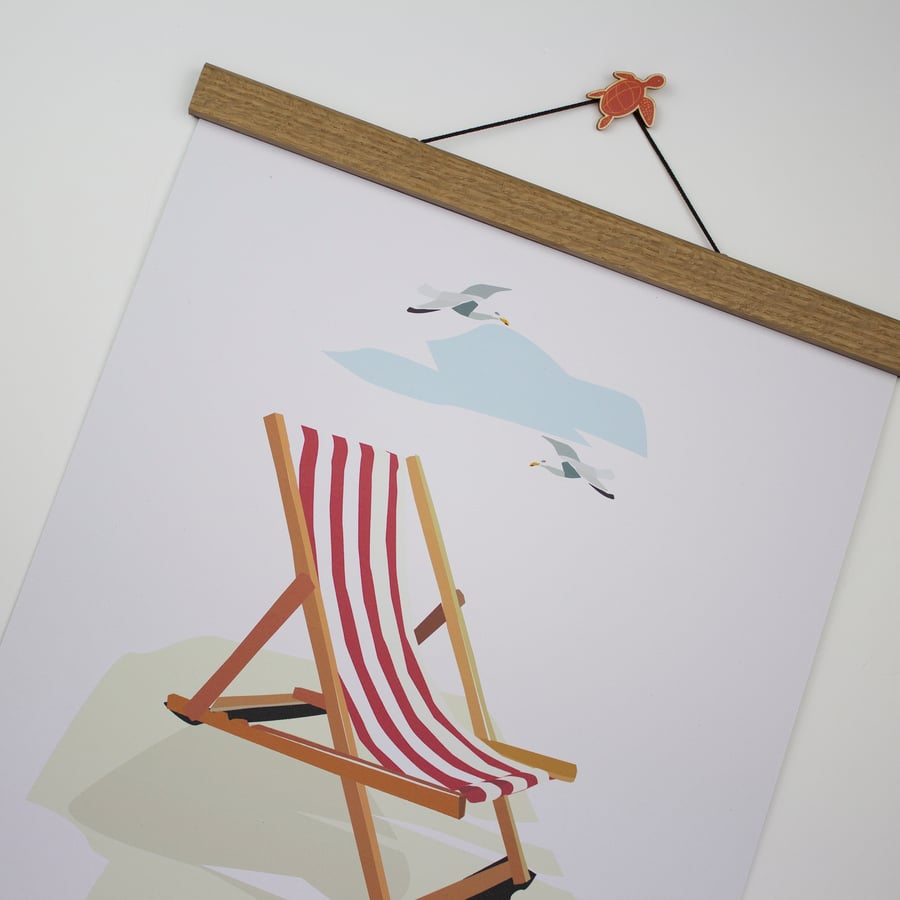 Vintage Deck Chair Poster - Folksy