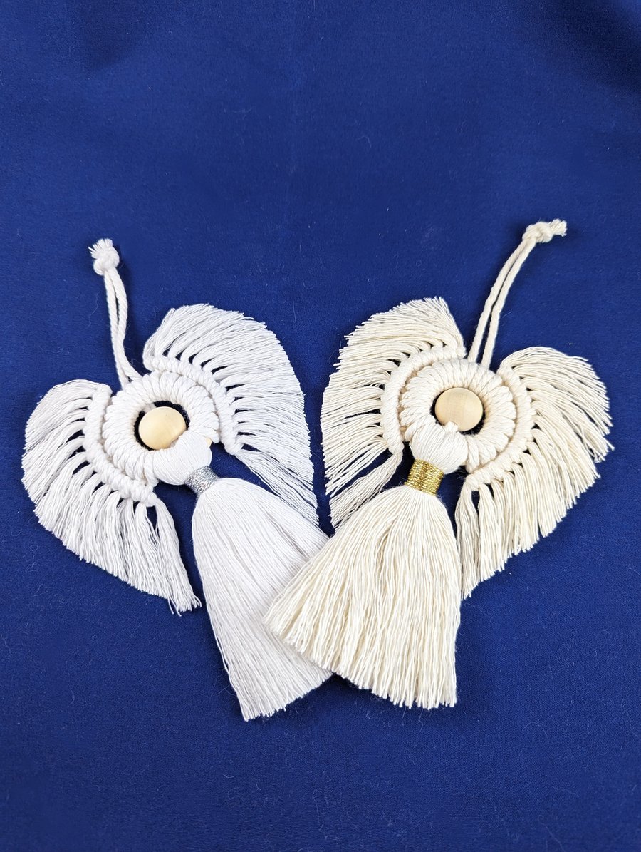 Christmas - macrame angel - Folksy
