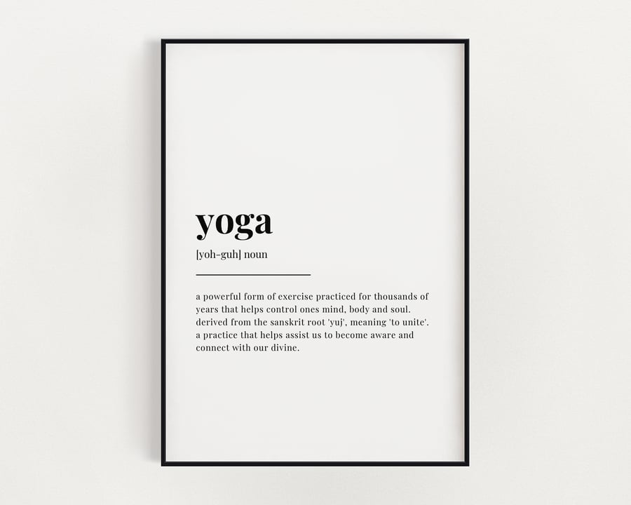 YOGA DEFINITION PRINT, Quote Print, Wall Art Pr... - Folksy