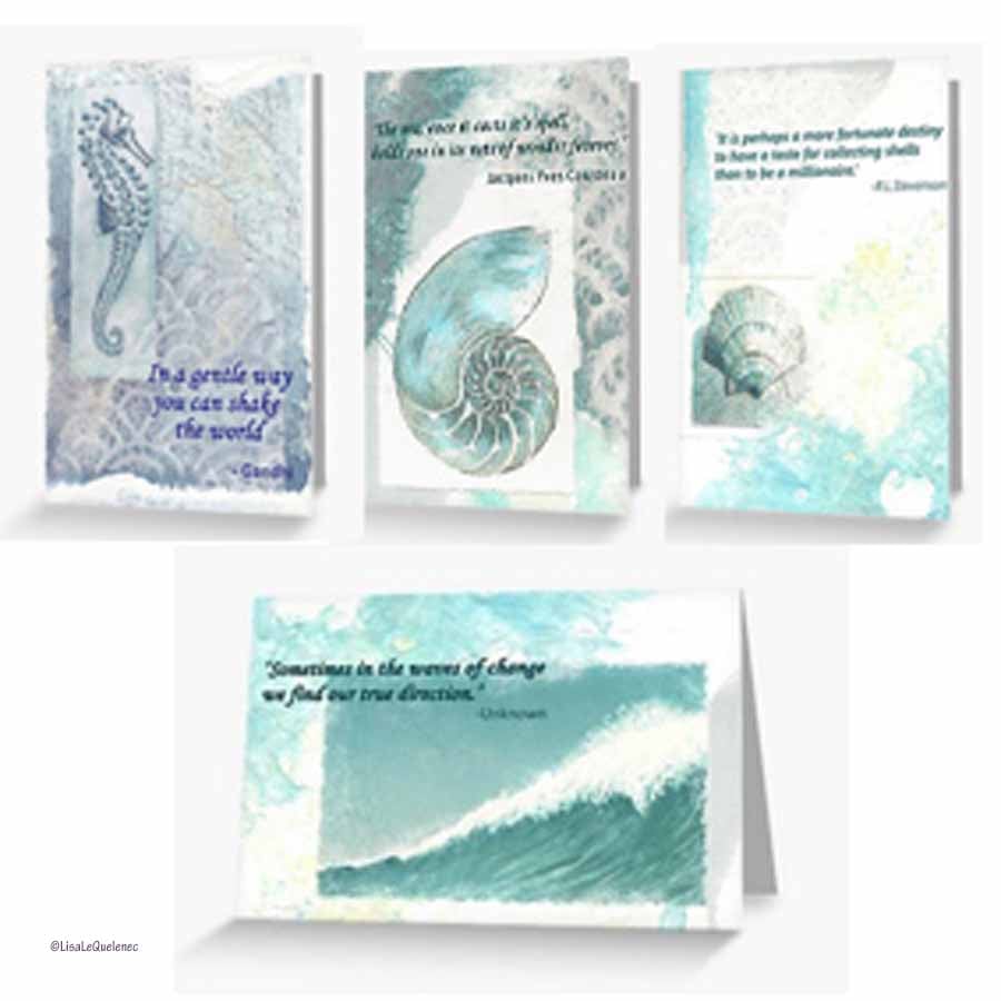 Inspirational quote cards set of four notelets ... - Folksy