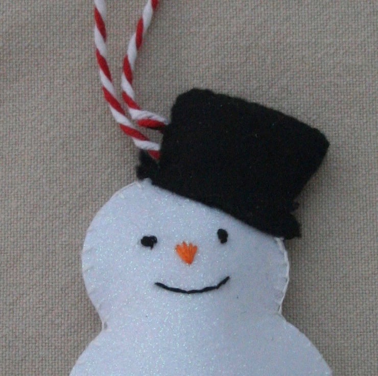 Festive Felt Snowman Christmas Tree Decoration ... - Folksy