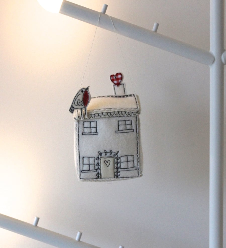 'I made a little House with a Robin' - Decoration - Folksy