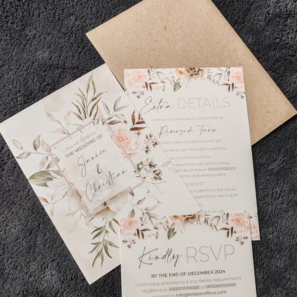 Affordable wedding Invites personalised Bundle ... - Folksy