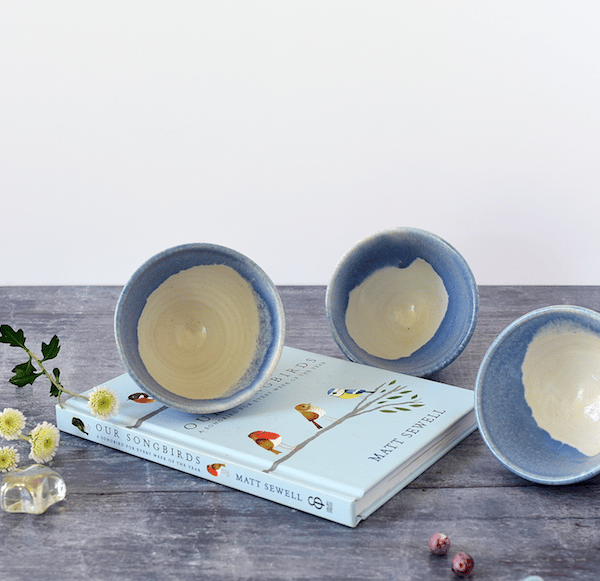 Ceramic tumbler beaker glazed in blue white - ... - Folksy