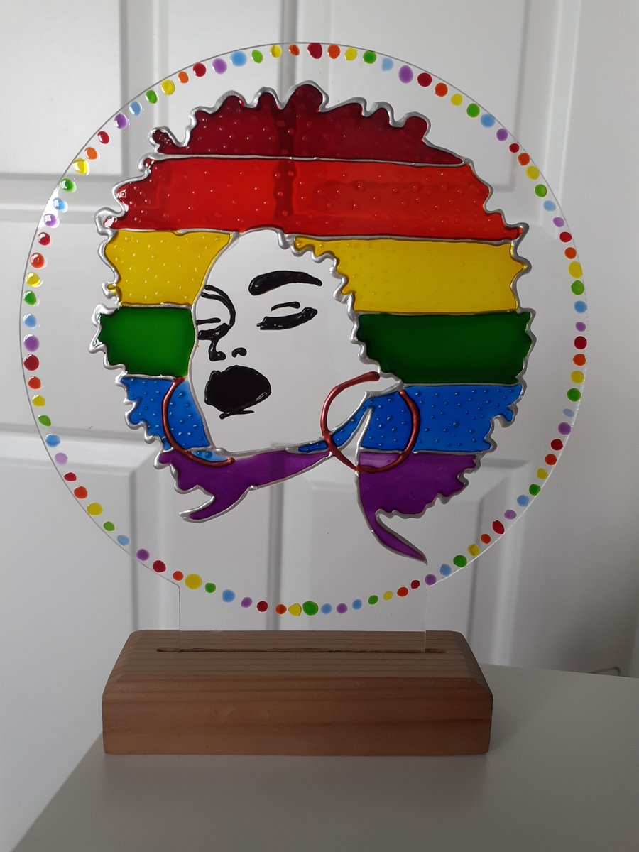 Rainbow sun catcher, afro suncatcher, rainbow p... - Folksy